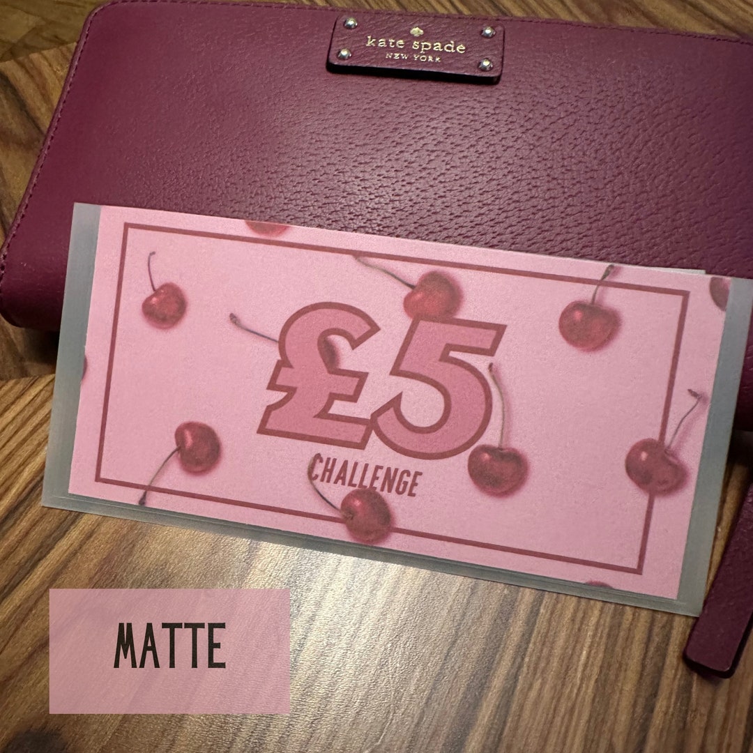 WALLET CASH ENVELOPES - 5 Pound Challenge - Customisable - Cute Cherry ...