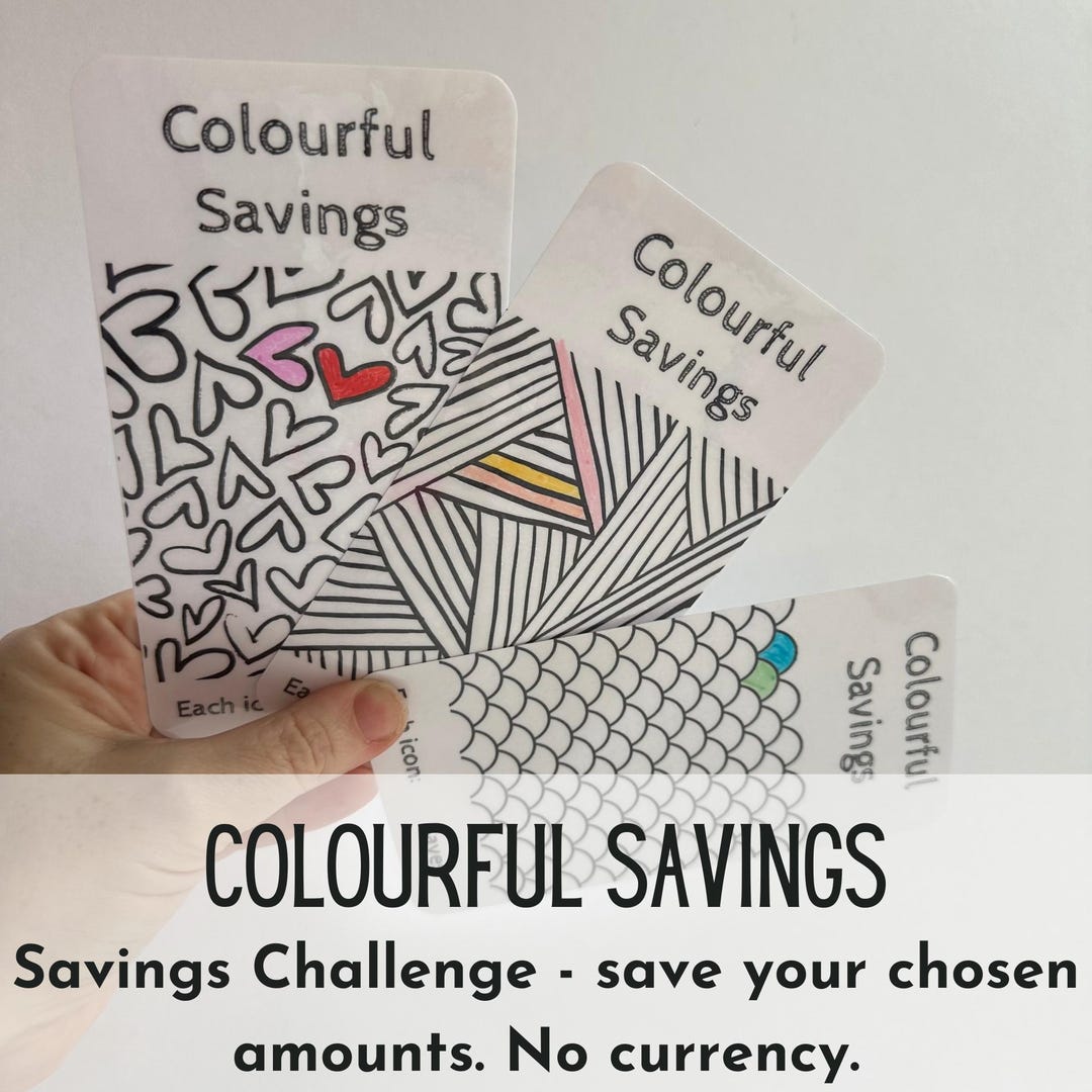 Mindfulness Colouring Savings Challenges - Laminated Savings Tracker ...