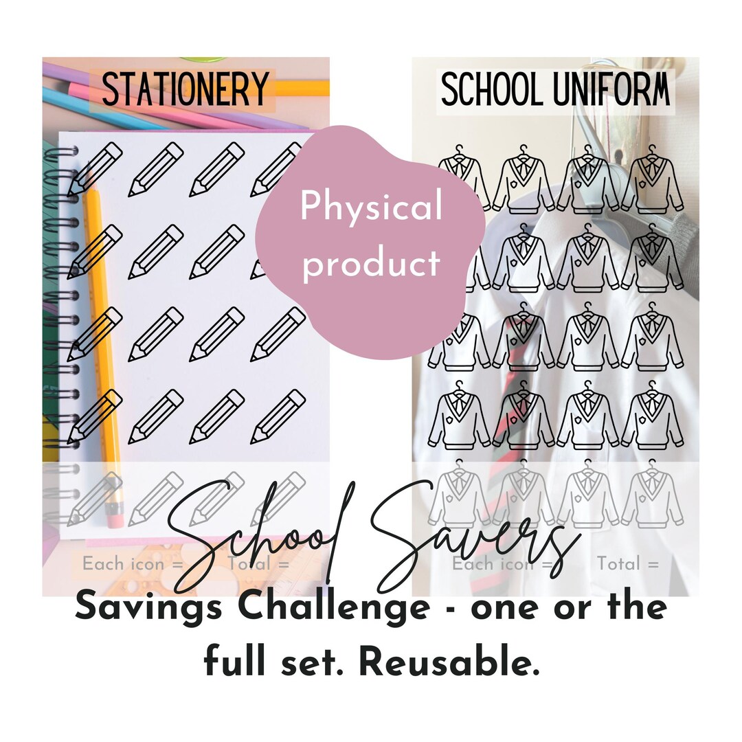 Back to SCHOOL Saver - Laminated Savings Tracker | Starter Kit for Beginners, School Uniform ...