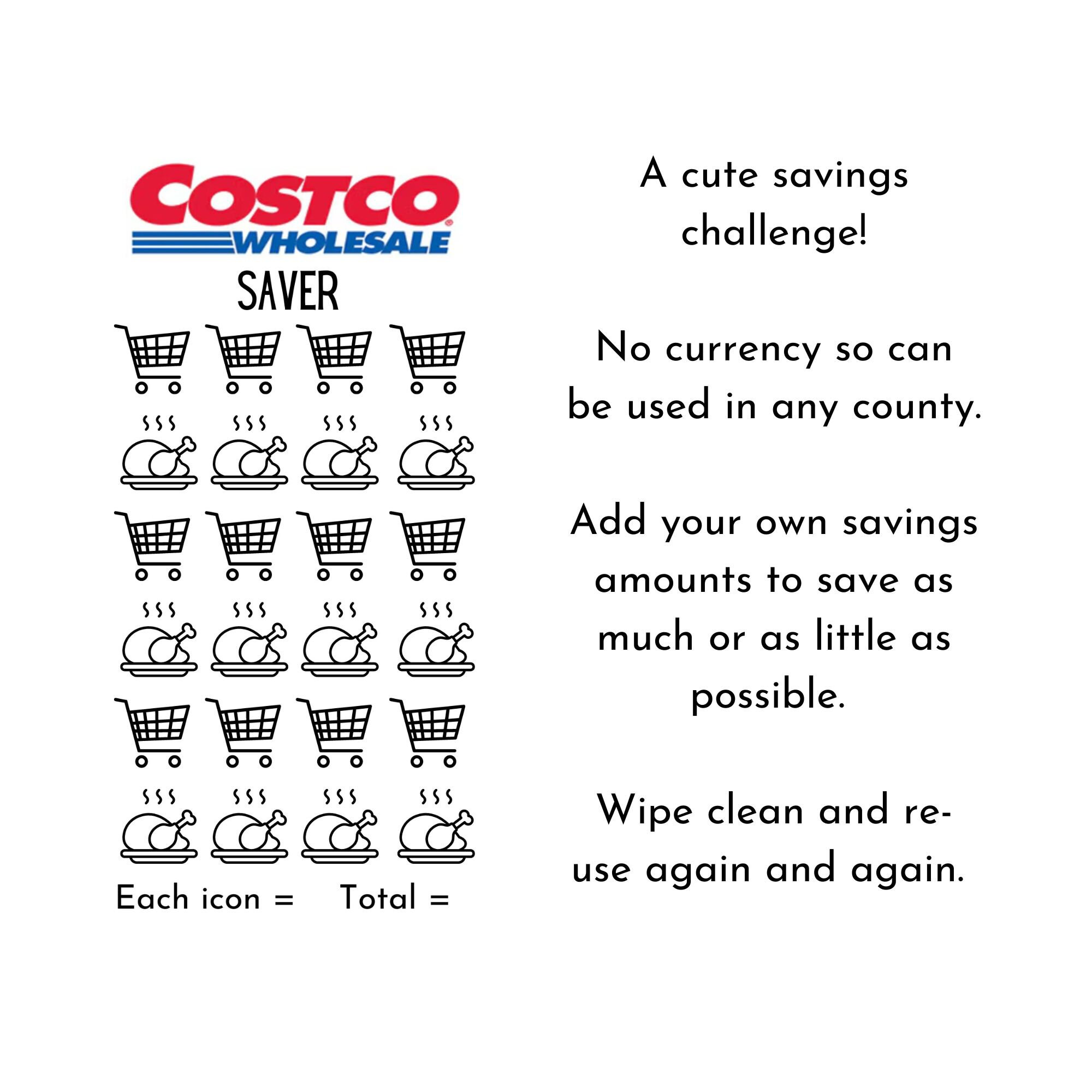 Costco Savings Challenge - Laminated Savings Tracker | A6 Binder | Cash ...