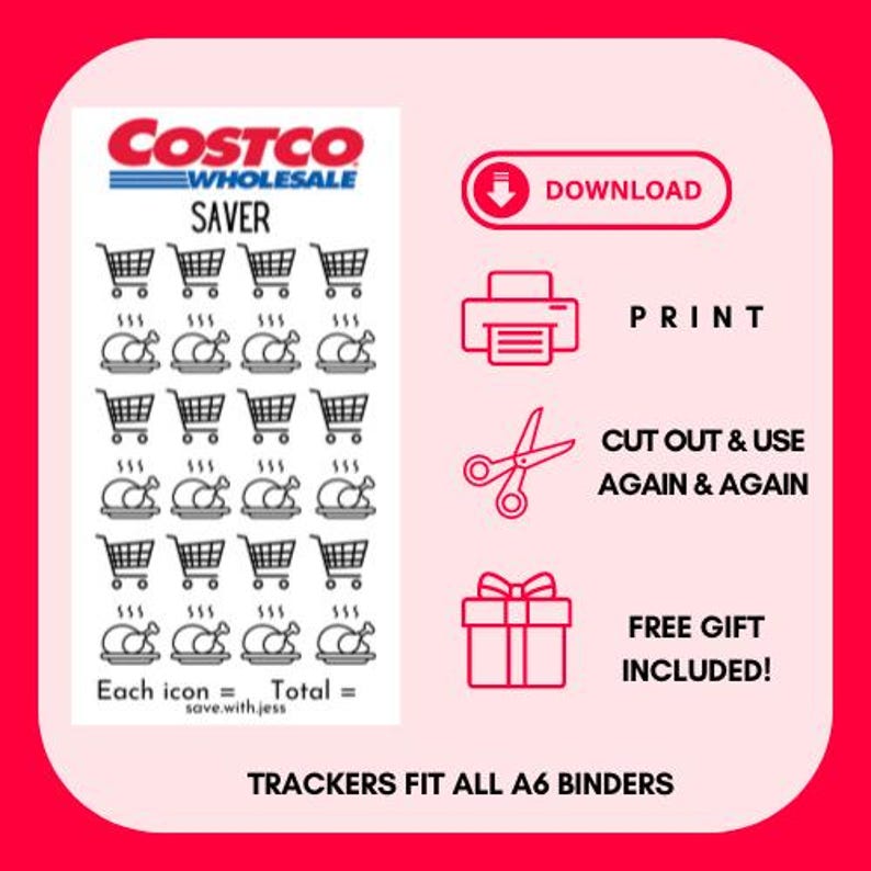 Costco Savings Tracker Printable – Cash Envelope Challenge (digital ...