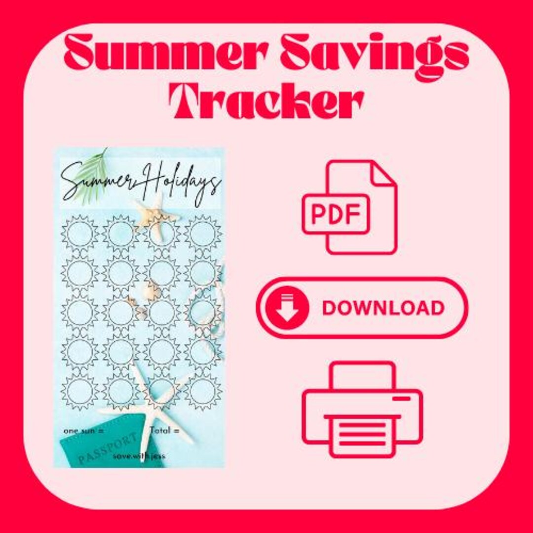 Summer Holiday Savings Tracker – Printable Cash Envelope (digital ...