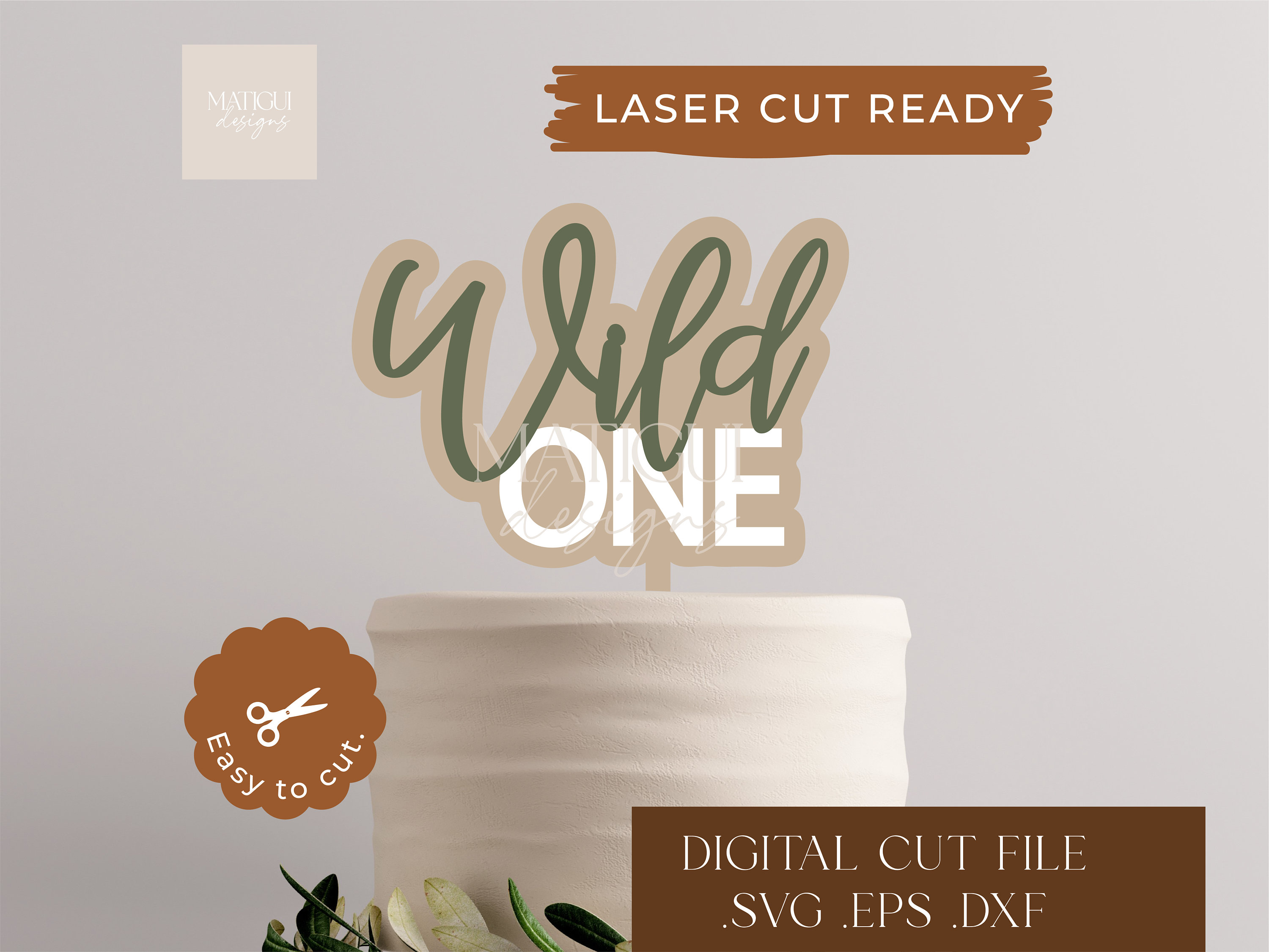 Wild One Caketopper Laser Cut File, Jungle Topper Svg Eps Dfx, First ...