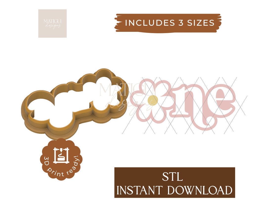 Daisy One Cookie Cutter STL File, 3D Print File, STL Cookie Cutter File ...