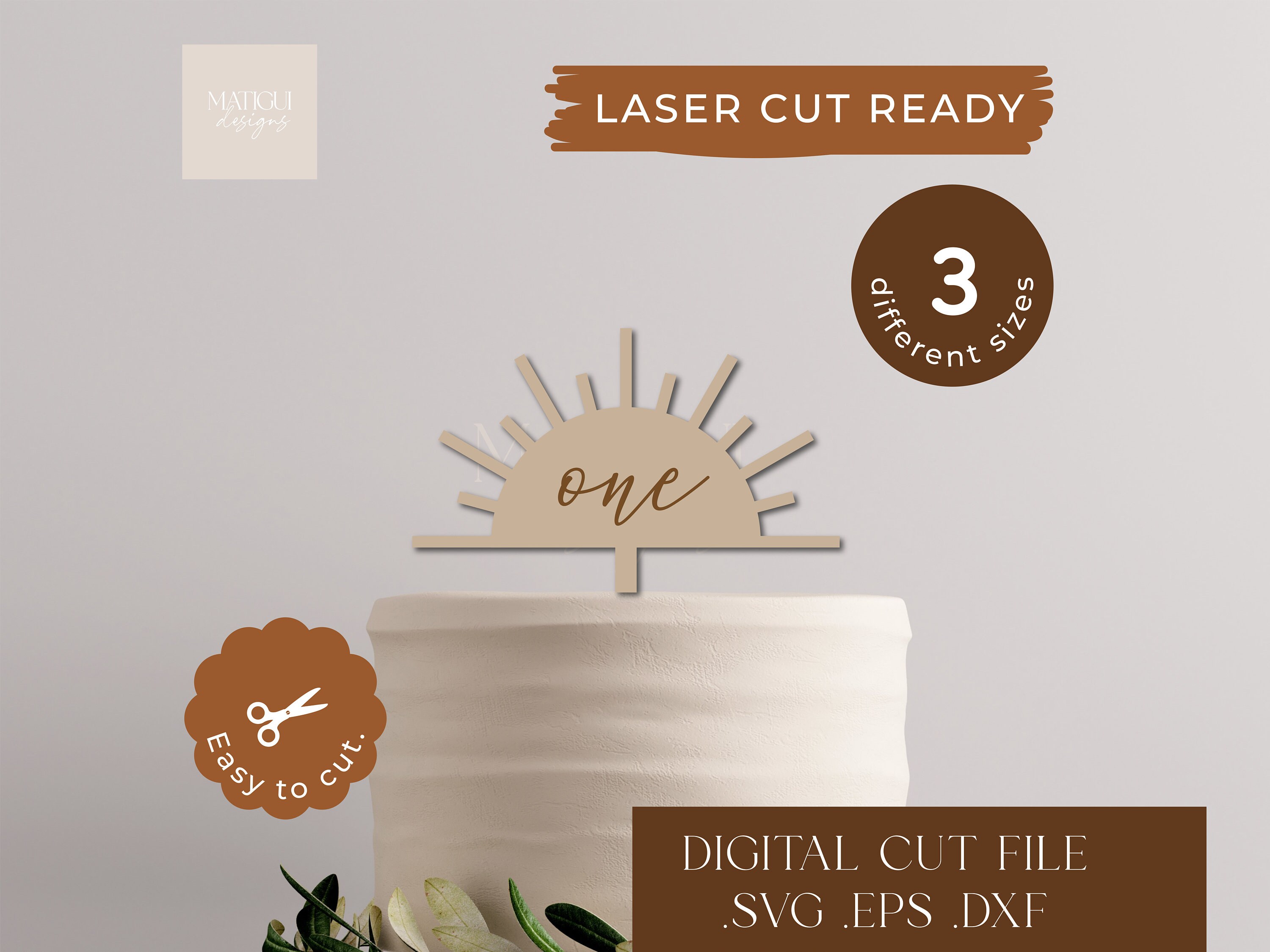 One Sun Caketopper Laser Cut File, Sun Topper Svg Eps Dfx, First ...
