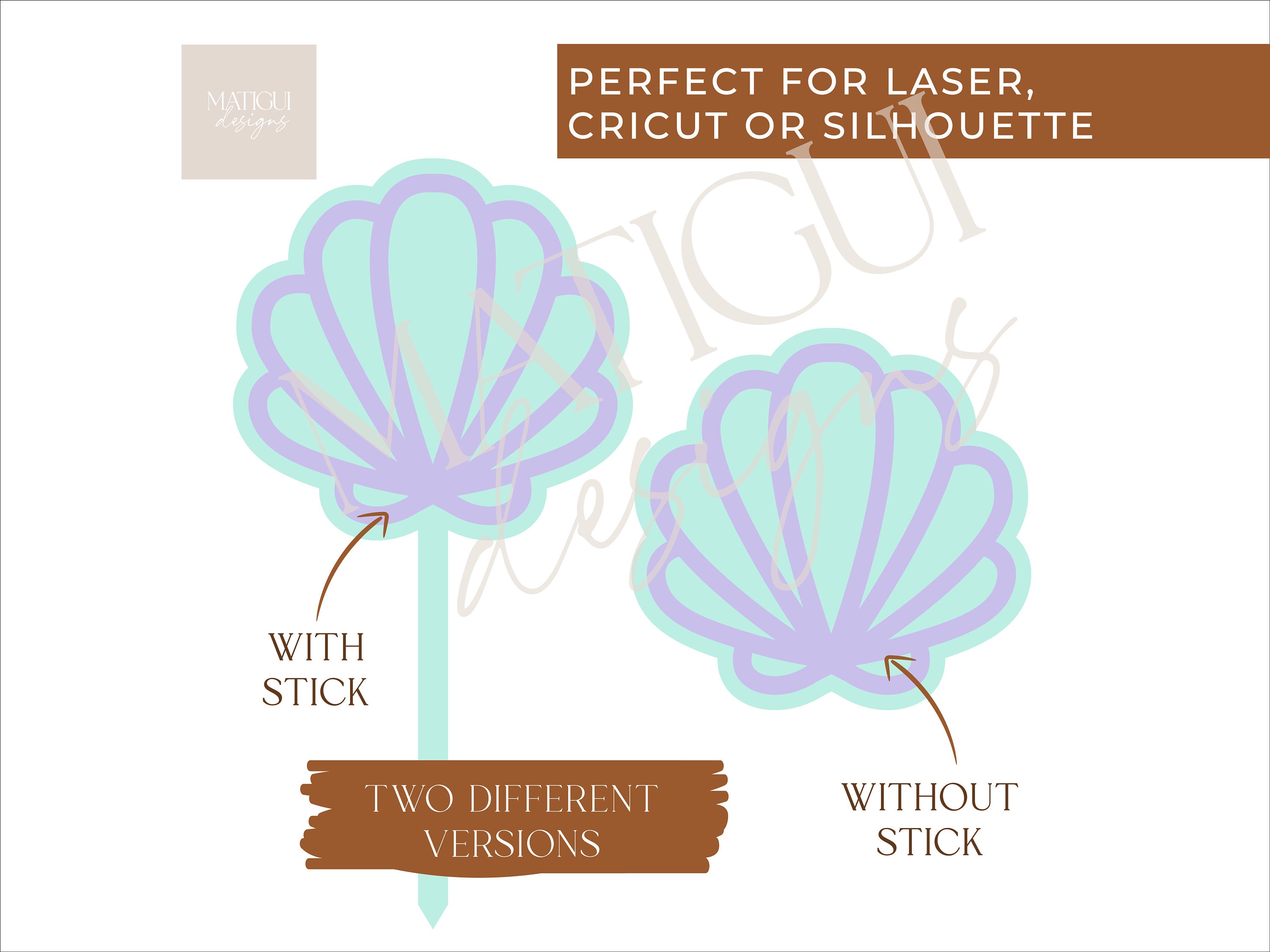 Seashell Cake Topper SVG DXF EPS, Laser Cut File, Glowforge Cricut ...