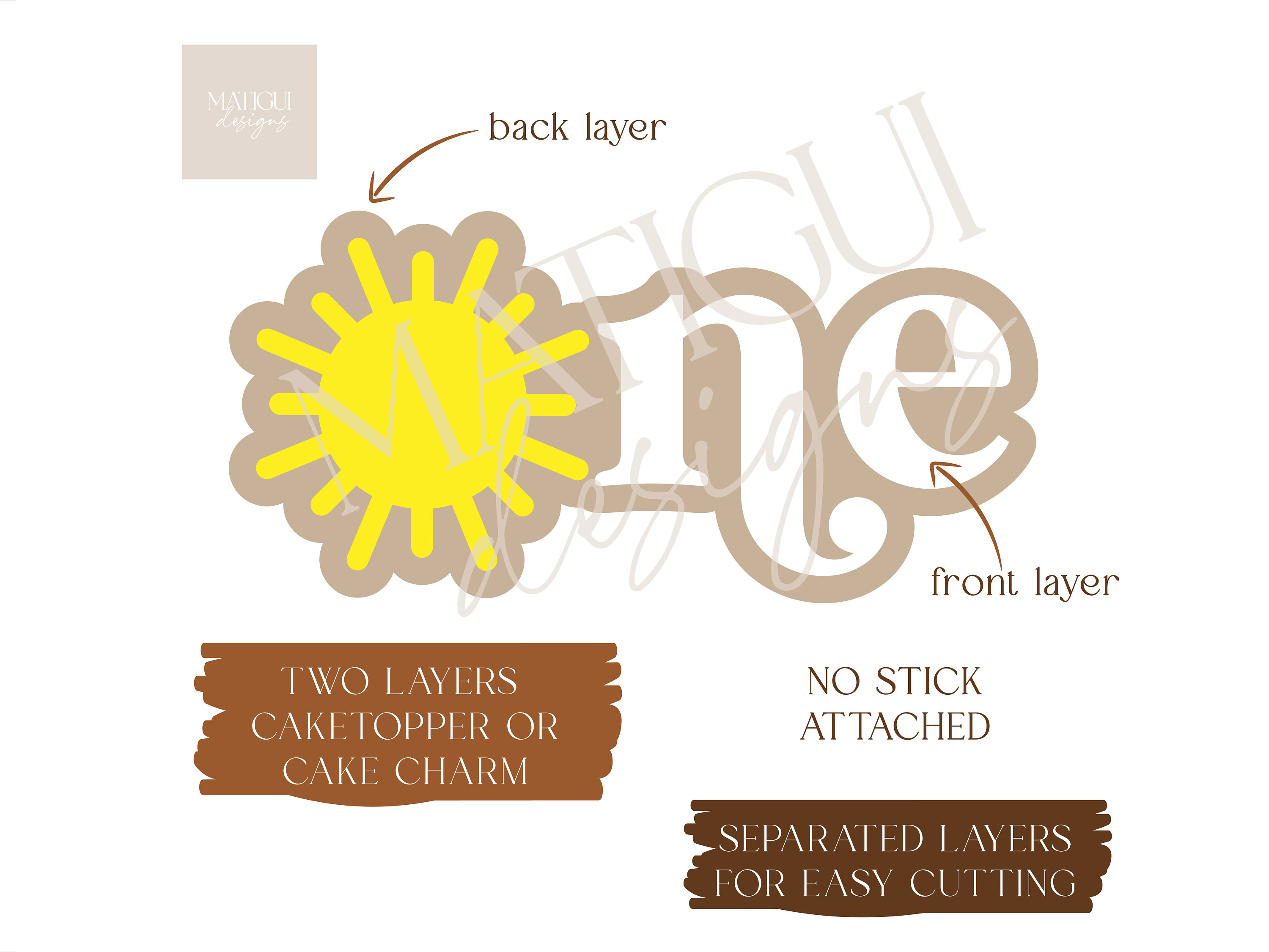 One With Sun Caketopper Laser Cut File, Sun Topper Svg Eps Png Dxf ...