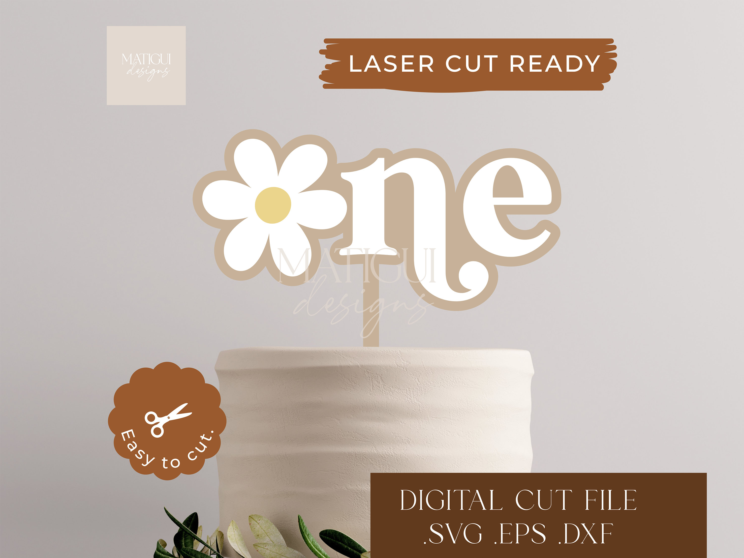 Daisy One Caketopper Laser Cut File, Daisy Topper Svg Eps Dfx, First ...