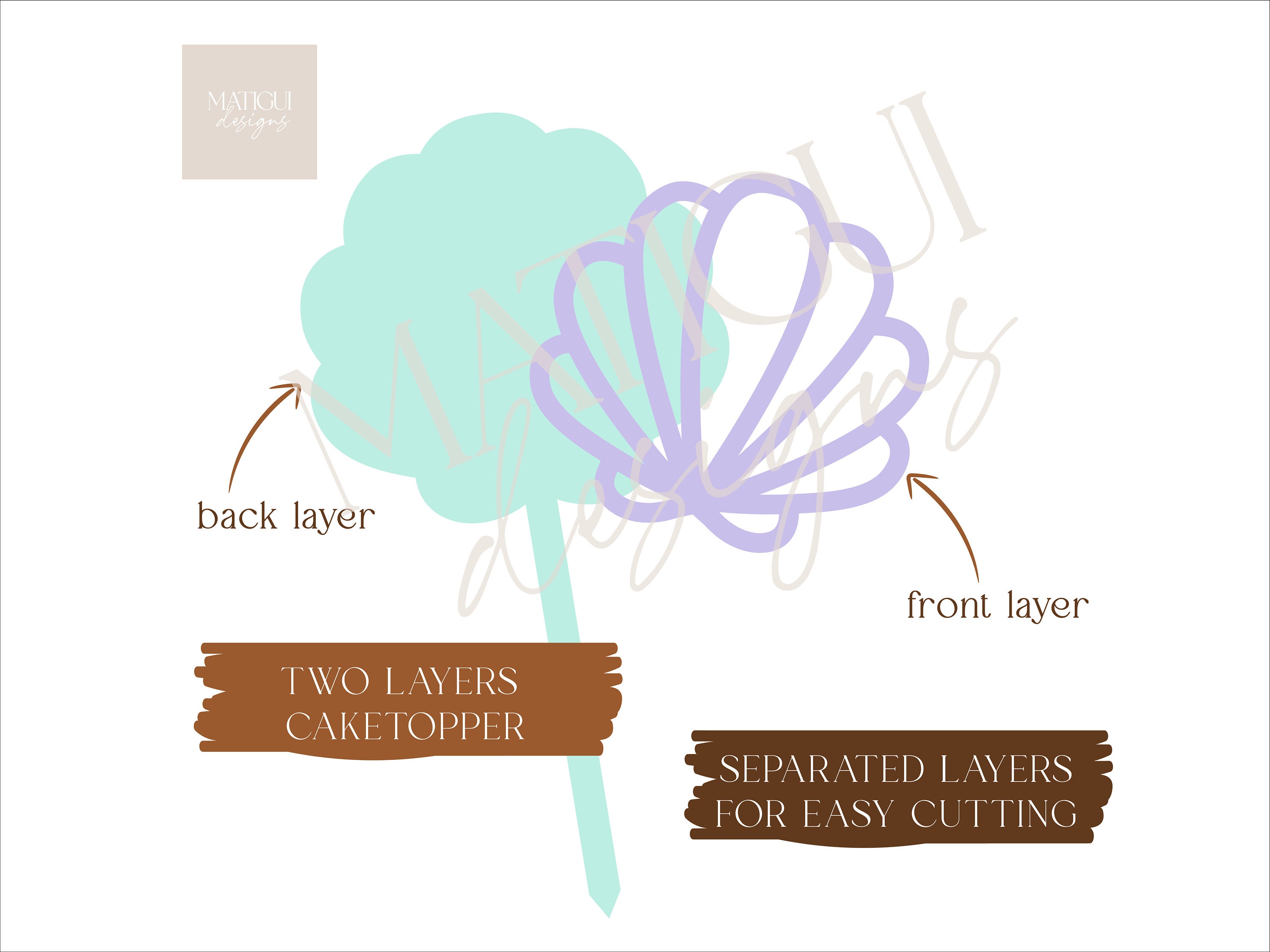 Seashell Cake Topper SVG DXF EPS, Laser Cut File, Glowforge Cricut ...