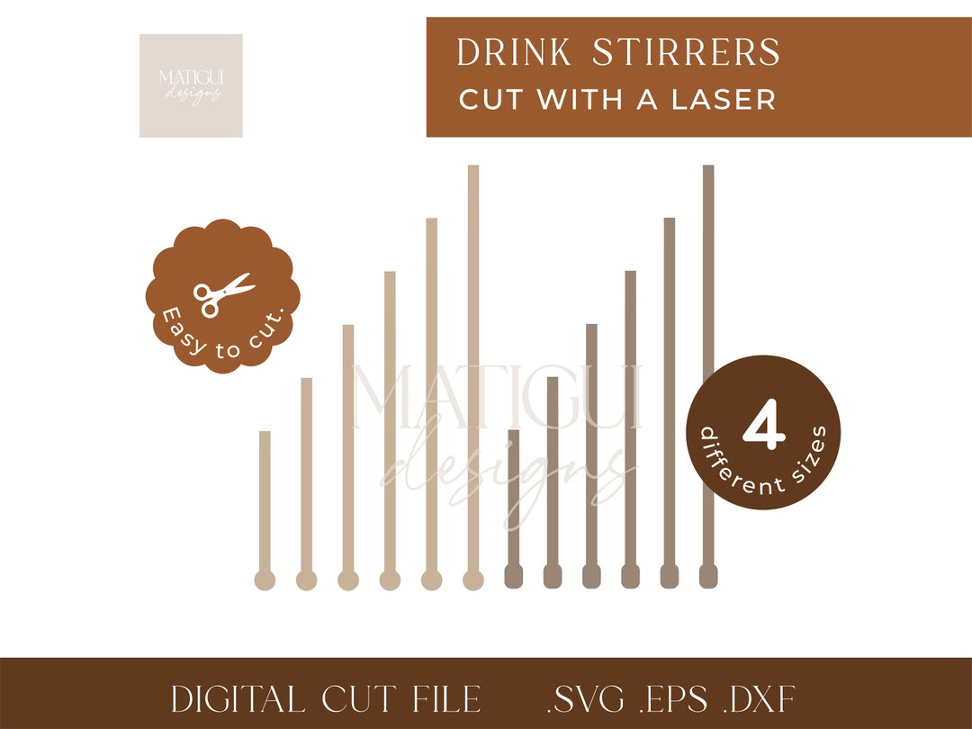 Drink Stirrers Laser Cut File, Svg Eps Dfx, Birthday Party Decor, Laser ...