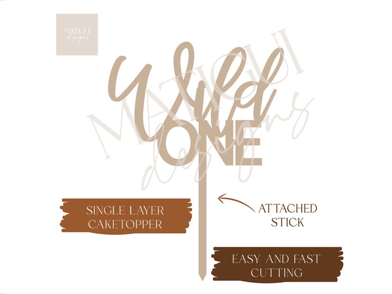 Wild One Caketopper Laser Cut File, Jungle Topper Svg Eps Dfx, First ...