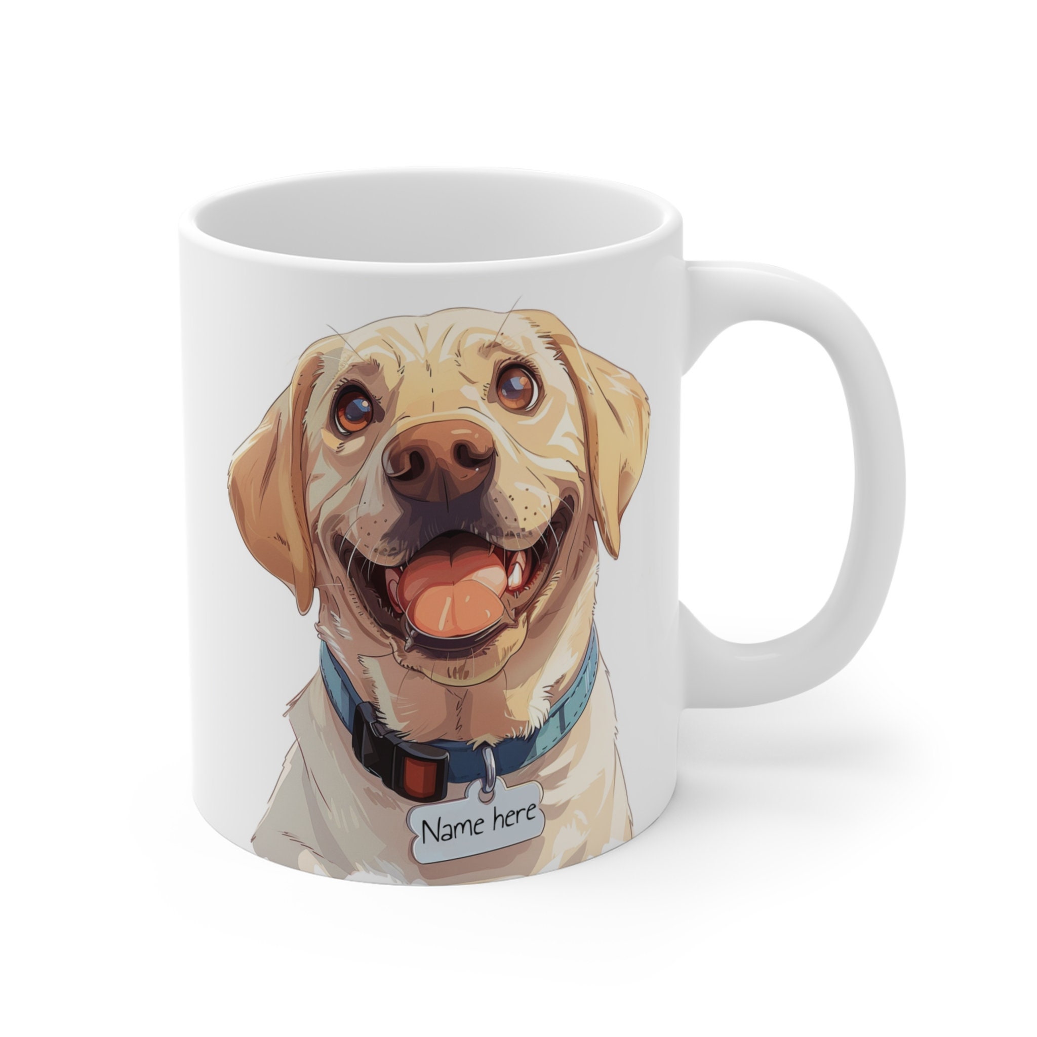 Customizable Cartoon Dog Mug, Add Your Pup's Name Mug, Personalized Mug ...