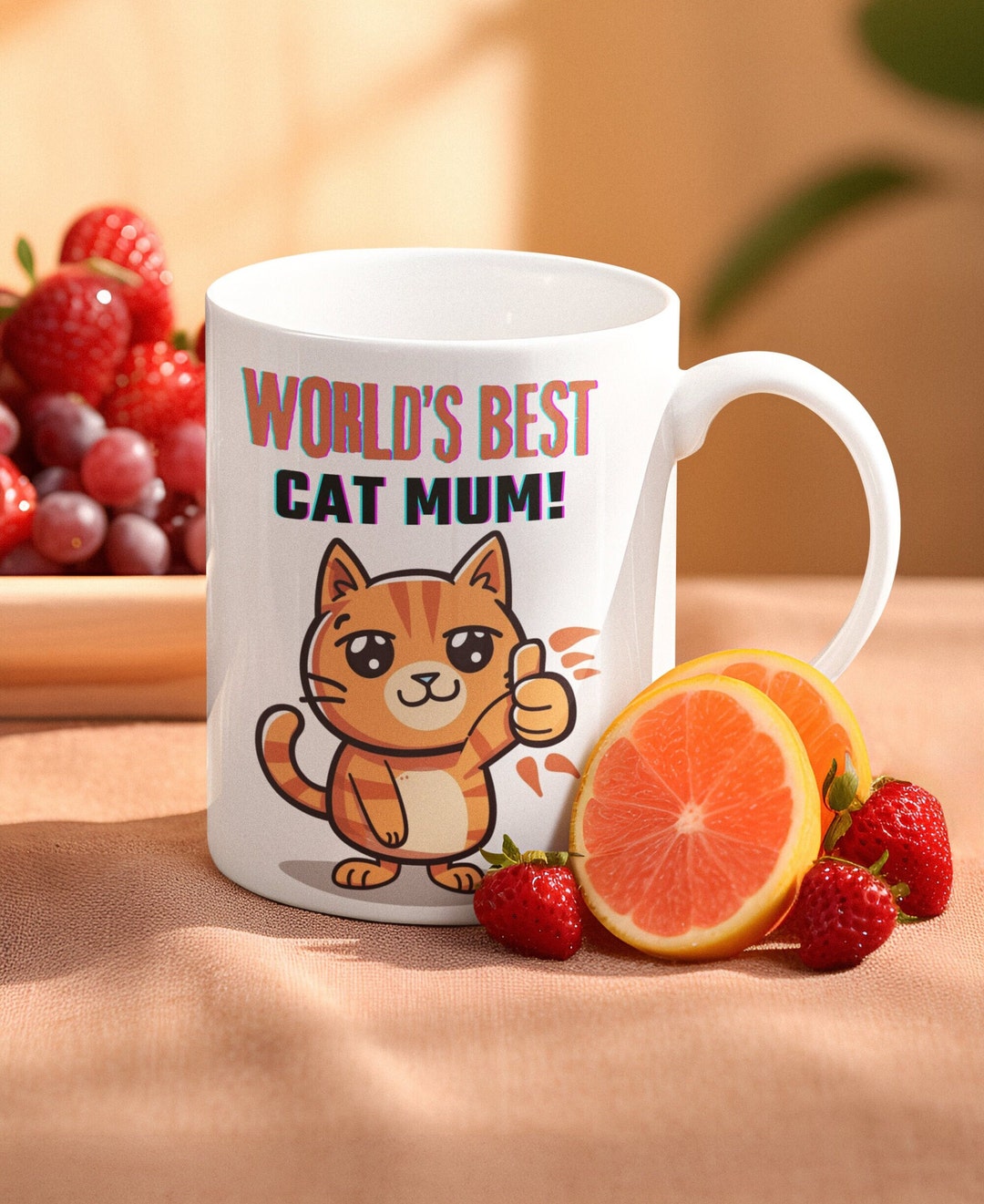 World's Best Cat Mum Mug, Best Cat Mum Coffee Mug, Gift for Cat Mum ...