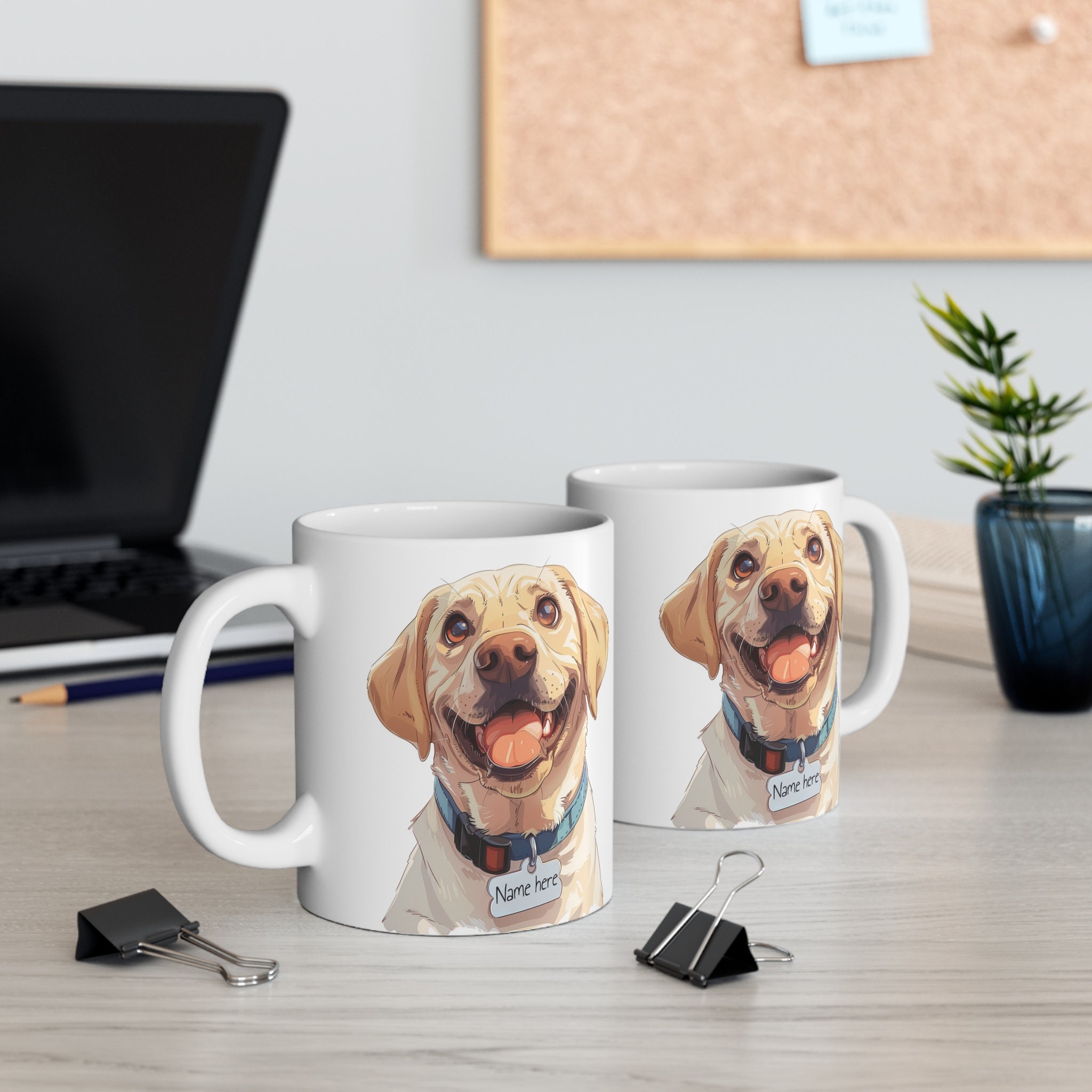 Customizable Cartoon Dog Mug, Add Your Pup's Name Mug, Personalized Mug ...