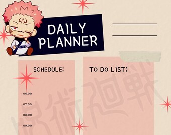 Anime Gojo Daily Planner Weekly Planner Printable Stationery Instant ...