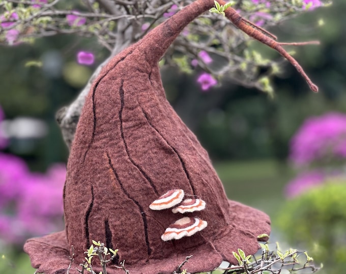 Mushroom Witch Hat Fairycore Cottagecore Whimsical Lace Trim Red and ...