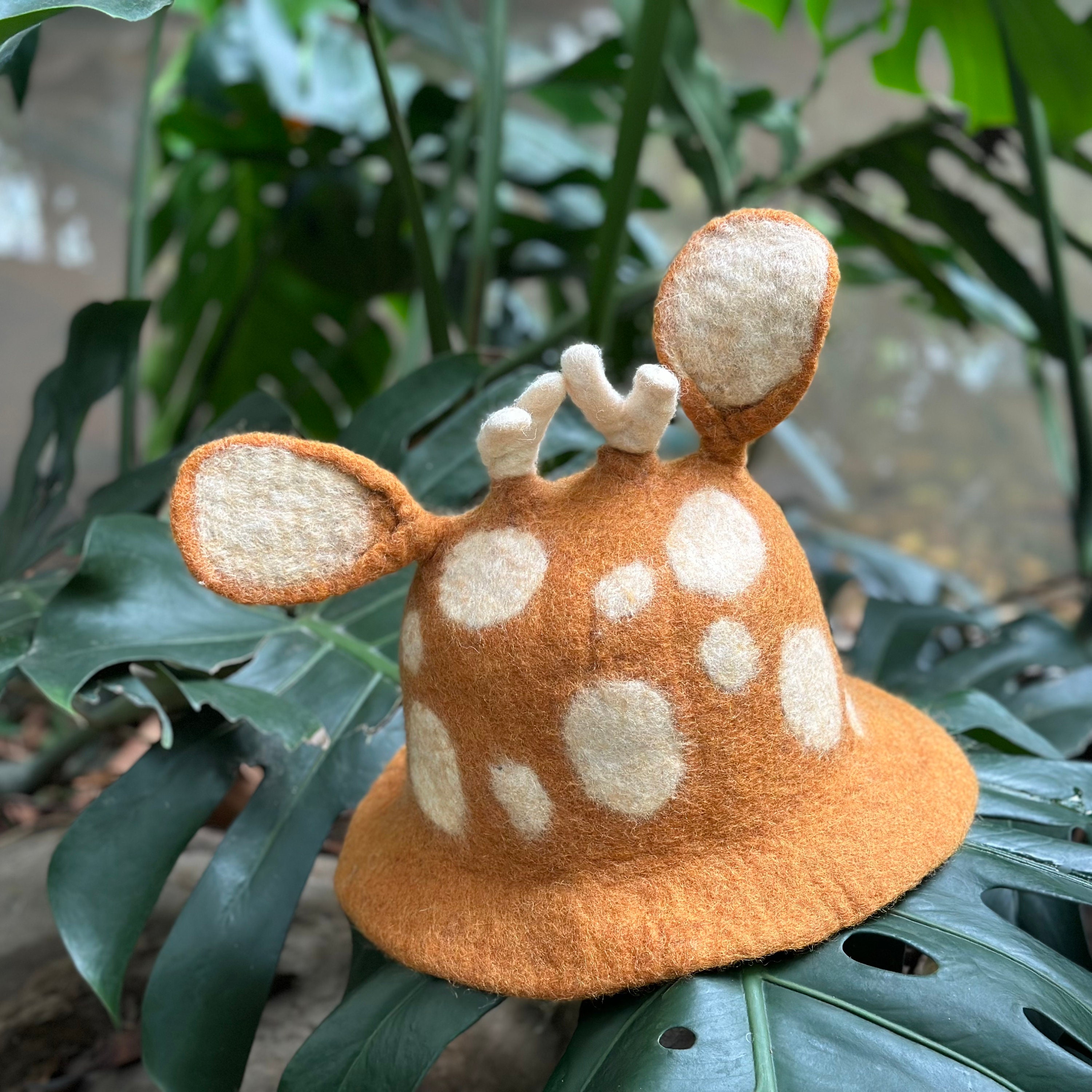 Deer Hat, Cartoon Hat, Giraffe Wool Felt Hat: Costume, Sauna, Winter ...