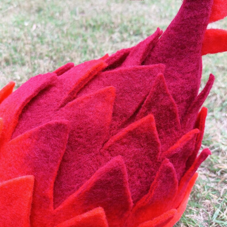 Red Dragon Wool Hat, Red Hat, Animal Hat, Costume Hat,cosplay Hat ...