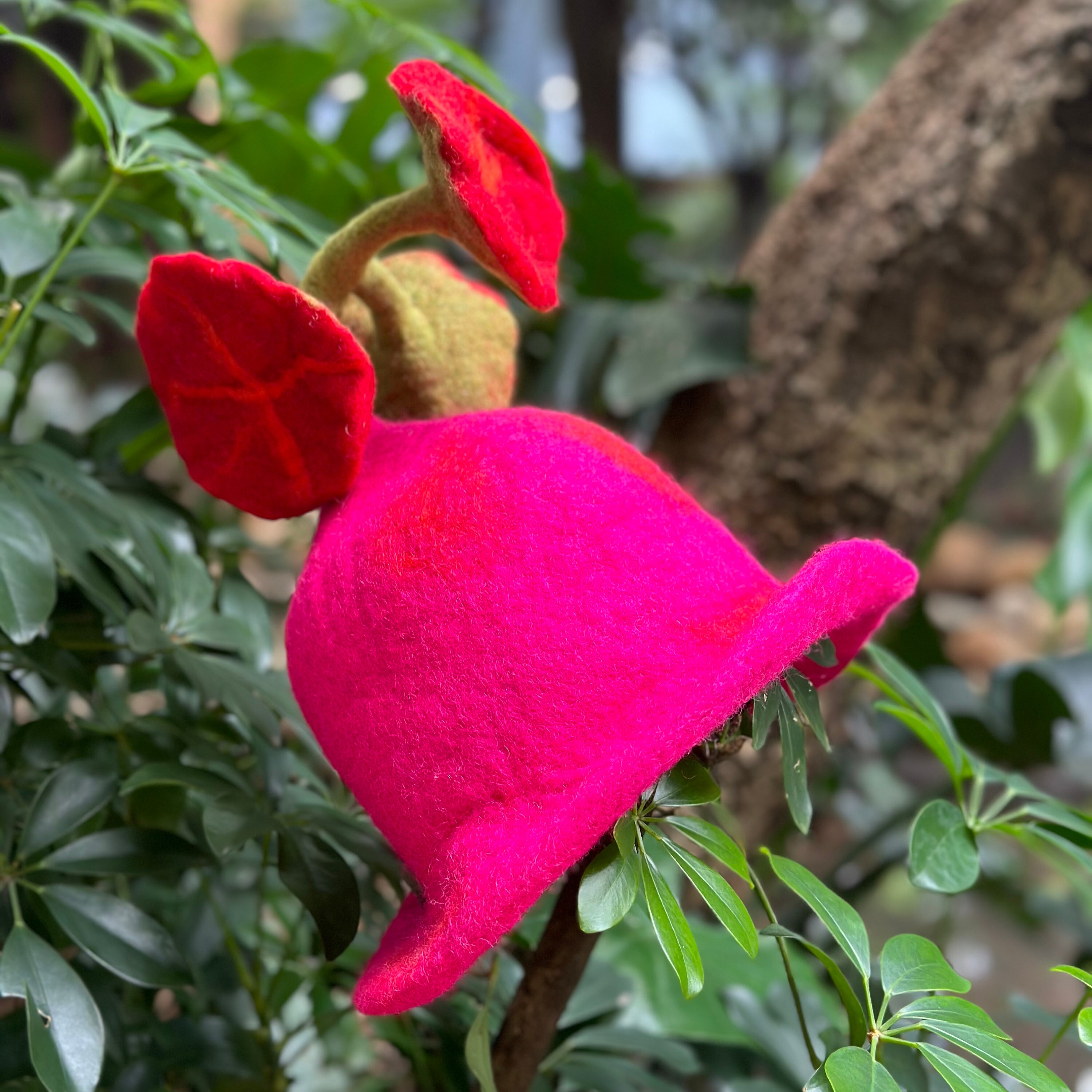 Blue Flower Wool Felt Hat, Pink Flower Wool Felt Hat, Costume Wool Hat ...