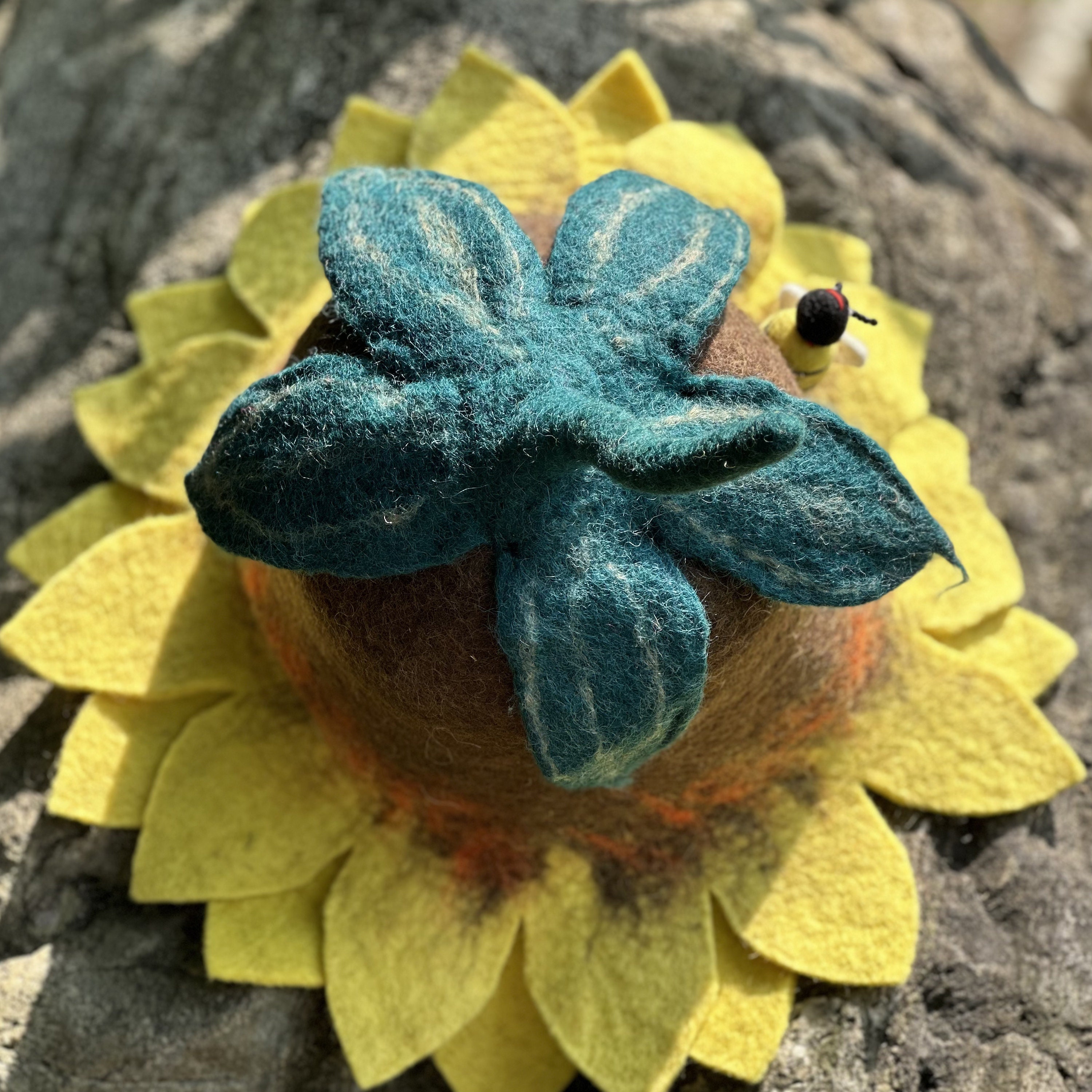 Sunflower Wool Hat, Yellowe Wool Hat, Sauna Wool Hat, Floral Wool Hat ...