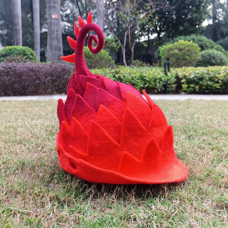 Red Dragon Wool Hat, Red Hat, Animal Hat, Costume Hat,cosplay Hat ...
