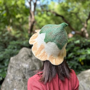 Yellow Flower Wool Felt Sauna Hat - Adult Costume Hat - Etsy