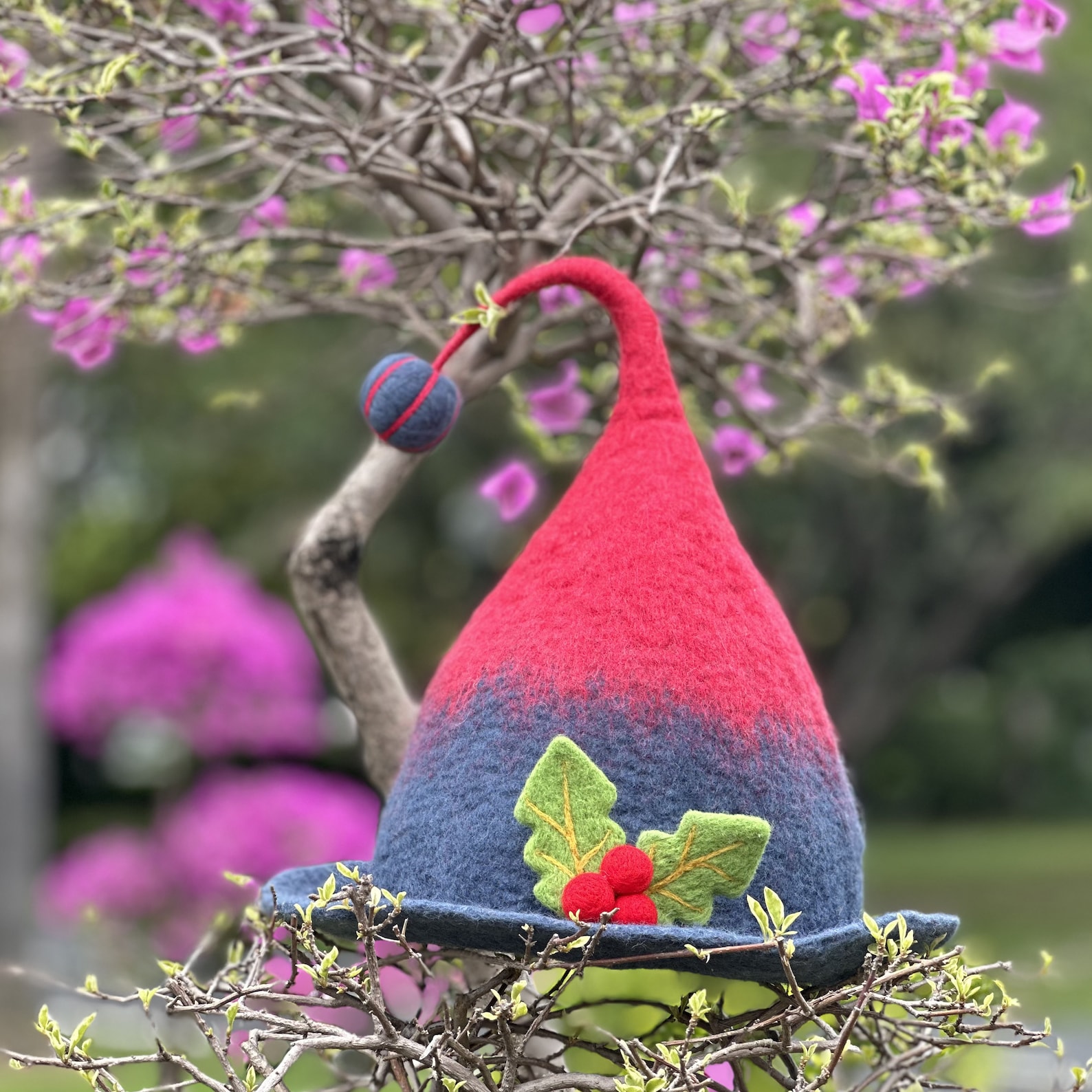 Red Gradient Wool Felted Witch Hat: Christmas Costume - Etsy