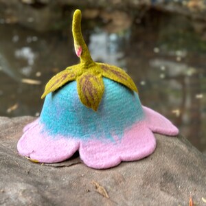 Handmade Wool Felt Flower Hat: Pink Sauna Accessory - Etsy