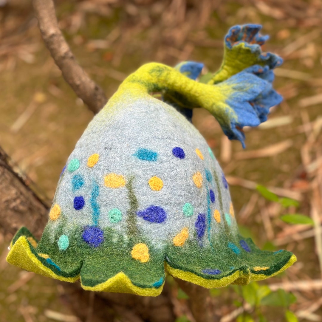 Trumpet Flower Wool Felt Hat: Festival Clothing, Sauna Hat - Etsy