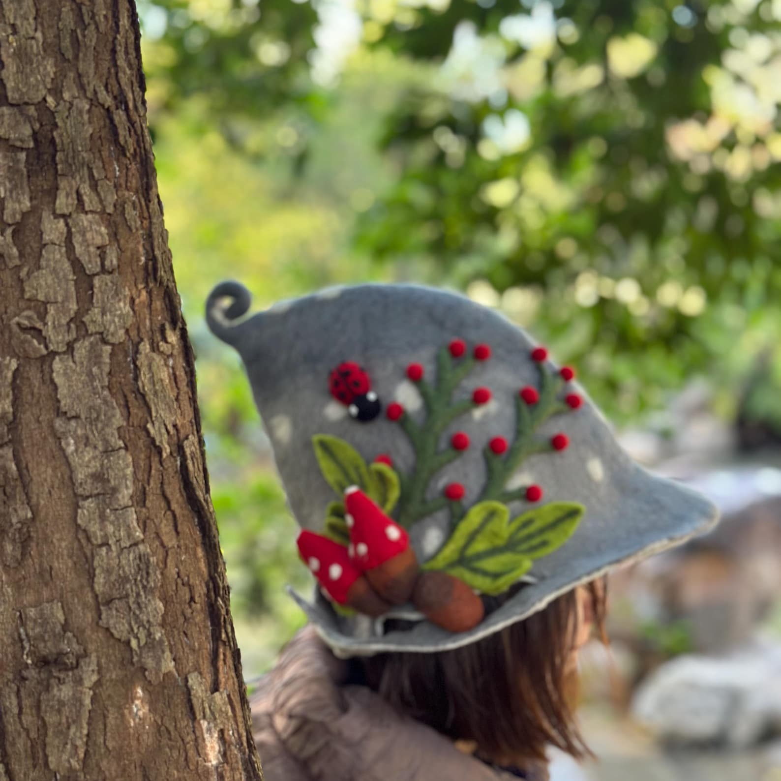 Felted Wool Forest Hat: Gray Mushroom Fairy Costume - Etsy