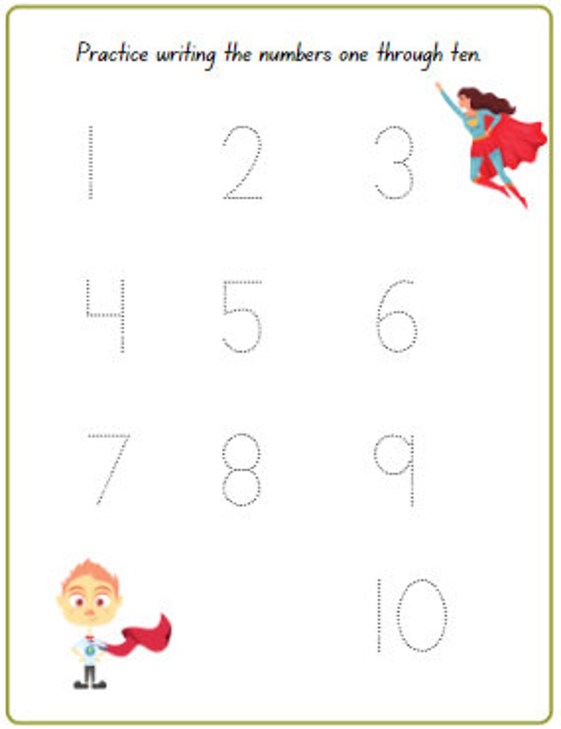 Number Tracing and Coloring 1-10 - Etsy