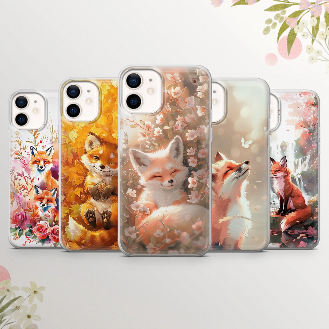 Cute Fox Phone Case Aesthetic Art Cover for iPhone 15pro, 14, 13, 12 ...