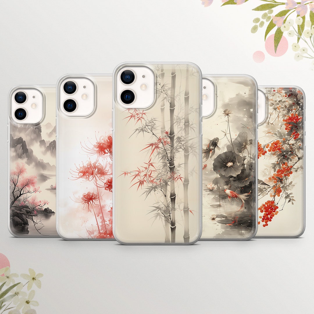 Sansui-ga Phone Case: Japanese Landscape Art, TPU Gel Cover for Iphone ...