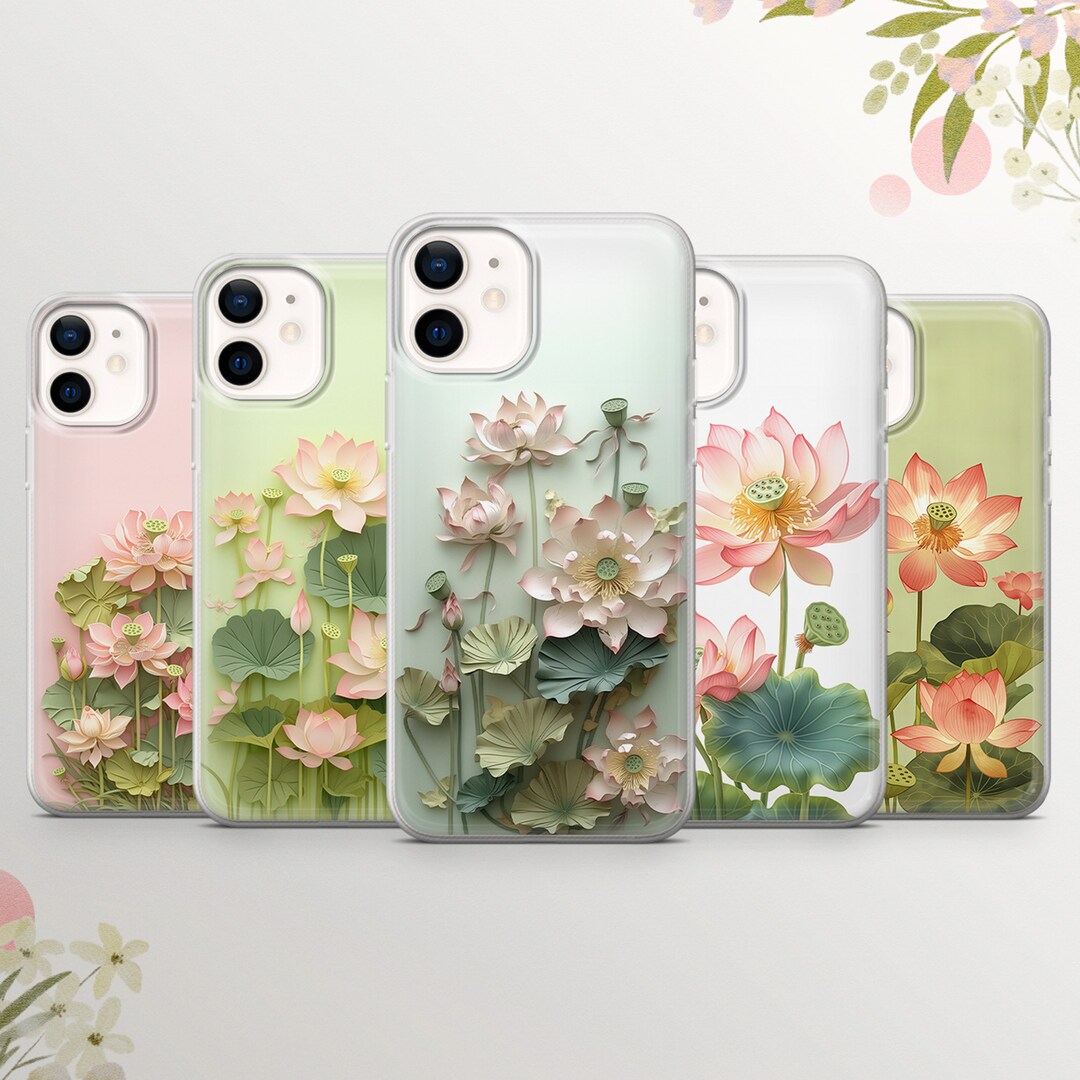 Lotus Flowers Phone Case Chinese Art Cover for iPhone 17pro, 15, 14, 13 ...