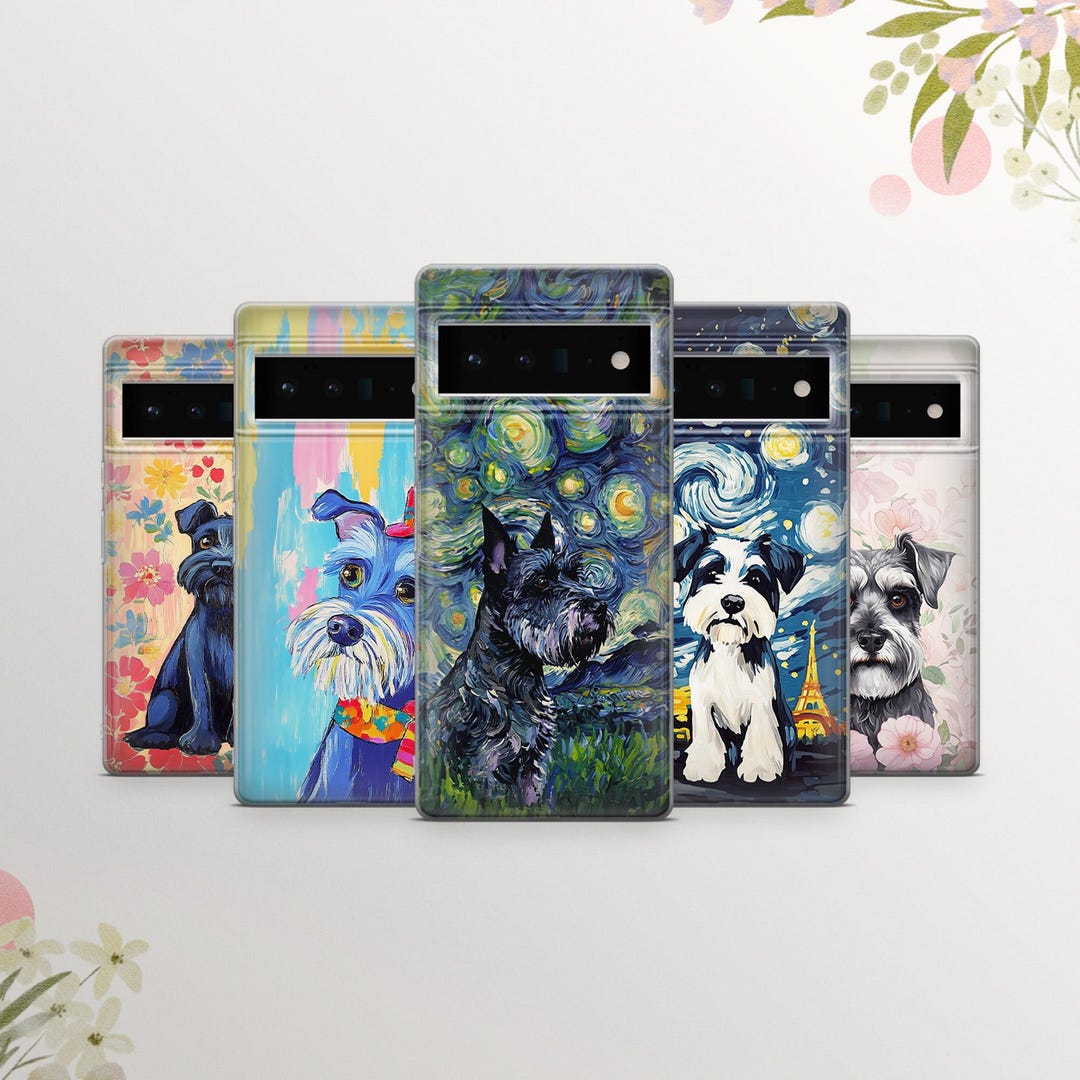 Capa de celular estilo Van Gogh, linda capa de Schnauzer para Google ...