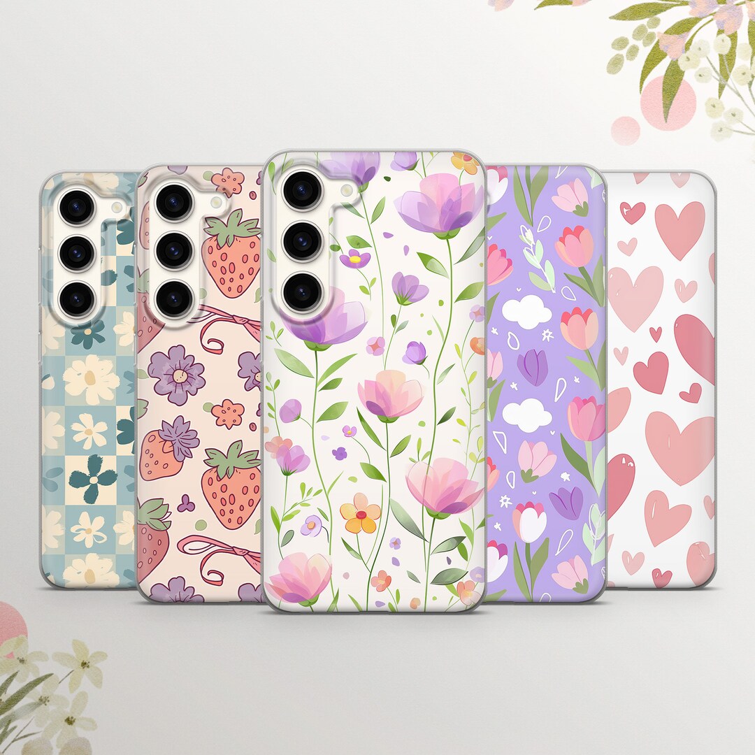 Cute Flowers Phone Case Strawberry Cover for Samsung Galaxy S25edge ...