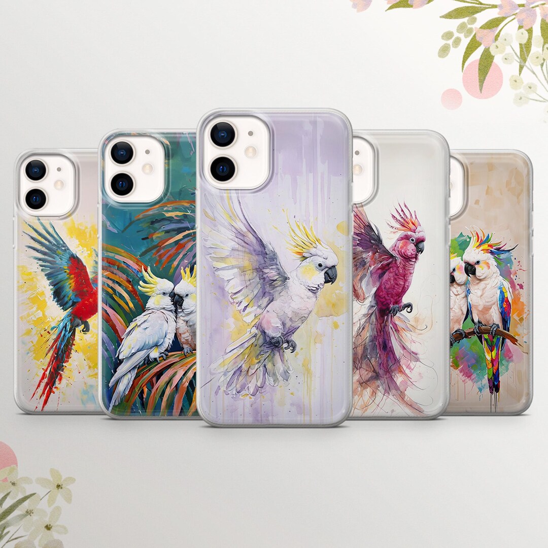 Tropical Parrot Clear Phone Case Bird Cover for iPhone 16pro, 15, 14 ...