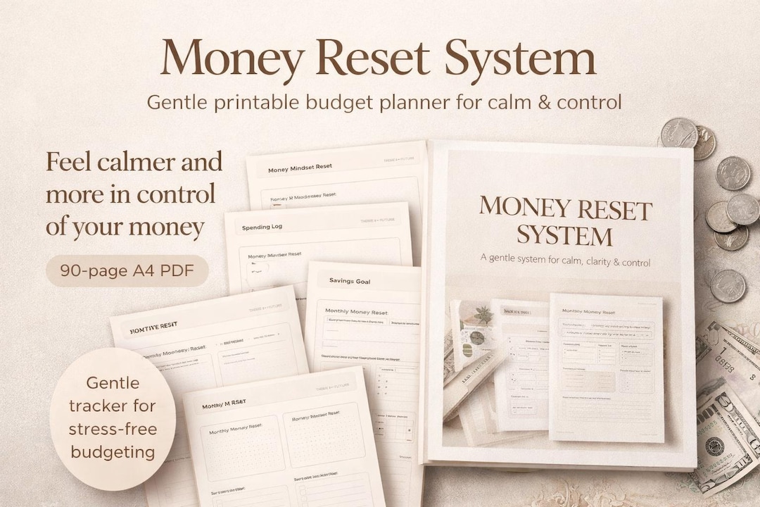 Money Reset System Printable Money Planner 90 Pages Gentle Budgeting ...