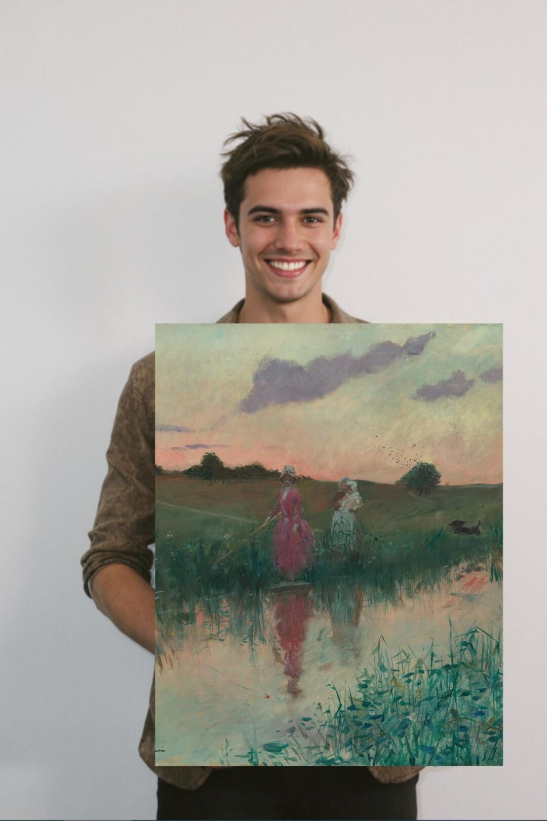 A Peaceful Escape Art Original Canvas Wall Art, Rustic Decor for Animal ...