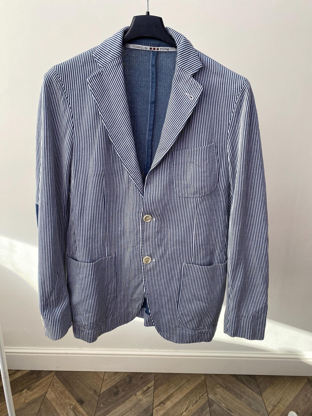 Vintage Tombolini Blue White Striped Cotton Blazer Jacket - Etsy