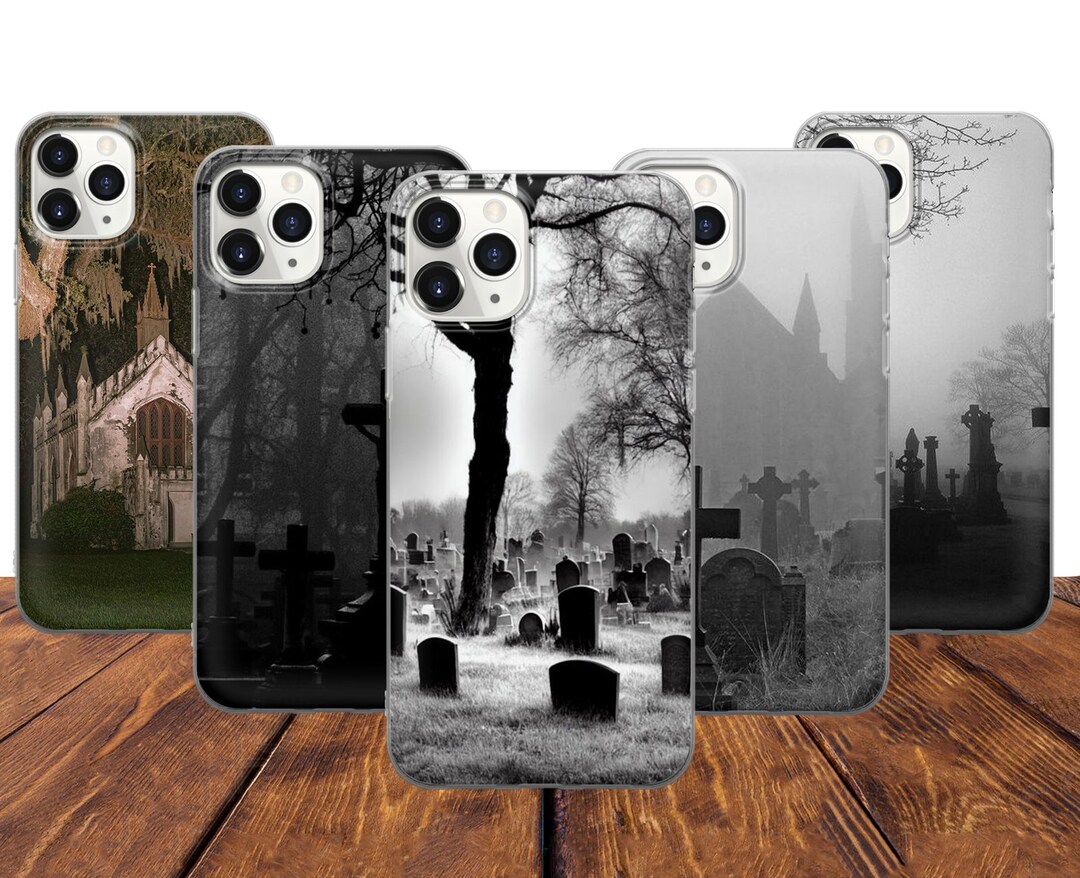 Goth Cemetery Phone Case, Dark Aesthetic Phone Case, Gothic Cover ...