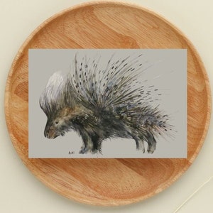 Watercolour Porcupine Printable Greeting Card - Etsy