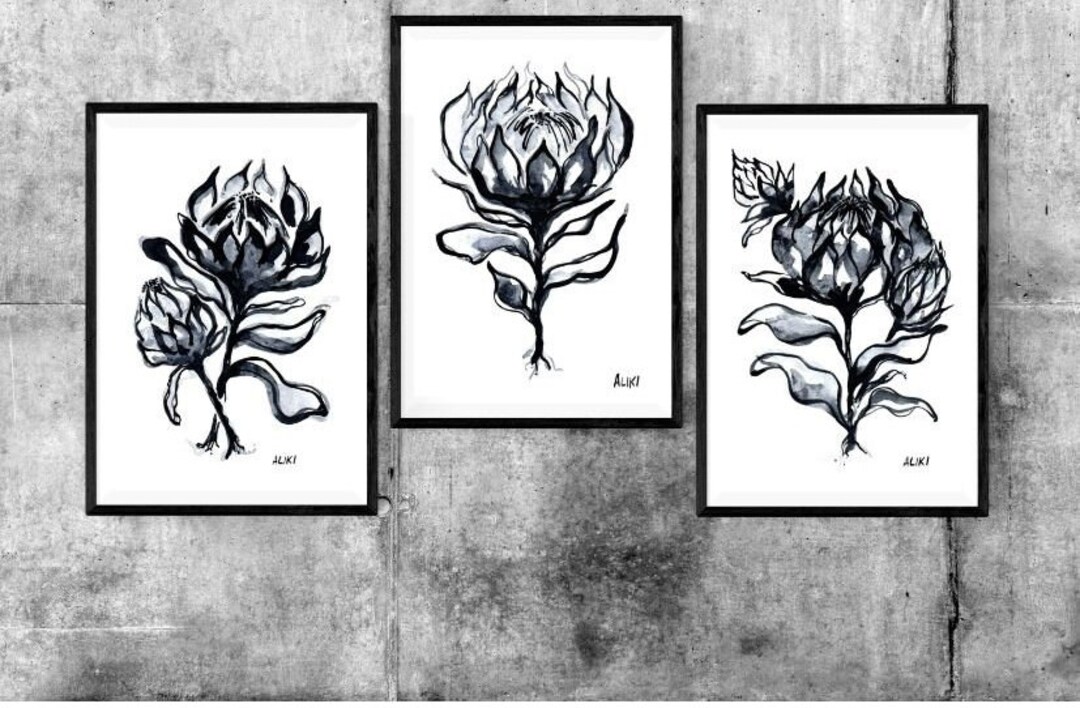 King Protea Watercolours Instant Downloadable Art Prints protea 1 ...