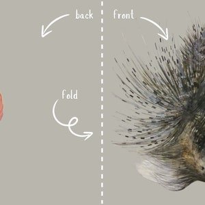 Watercolour Porcupine Printable Greeting Card - Etsy