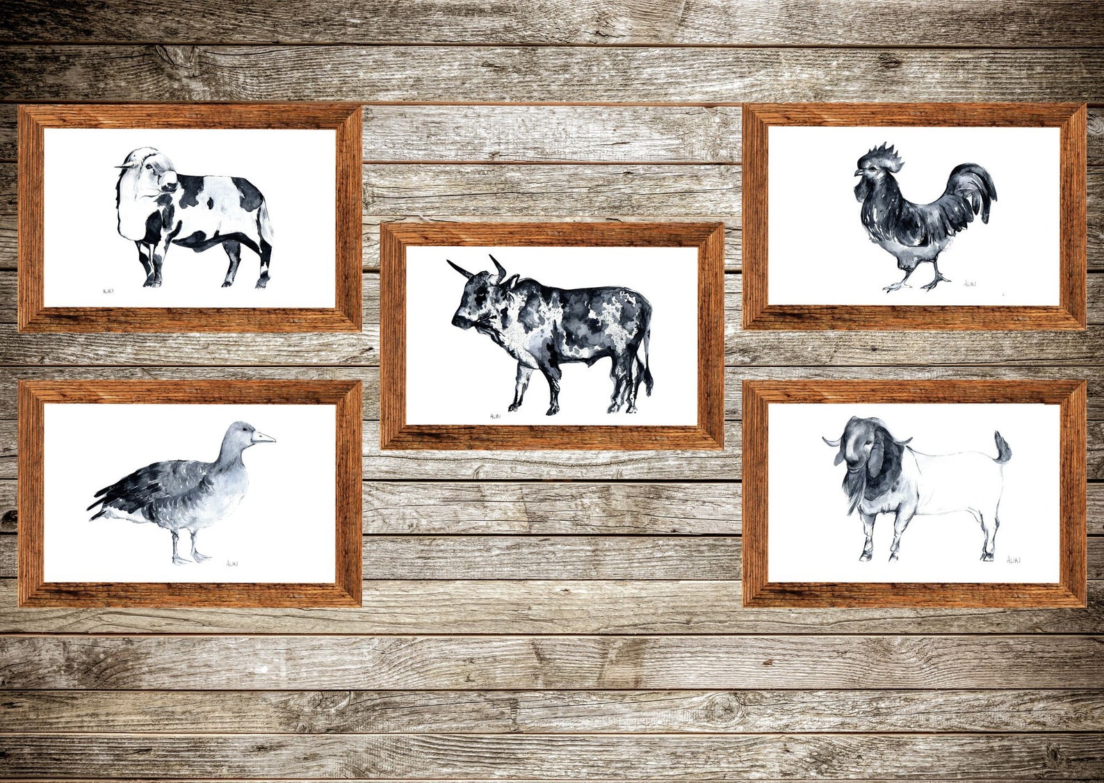 Farm Animal Watercolour Instant Downloadable Art Prints "farm Animals ...