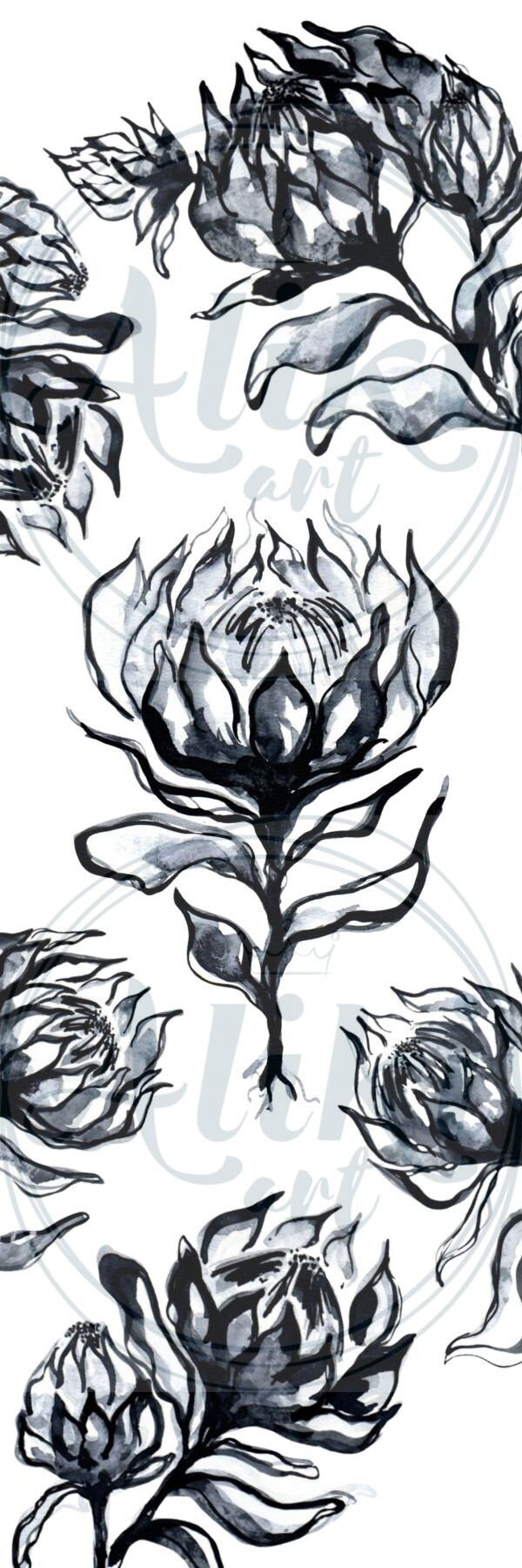 Printable Protea Themed Bookmarks Set of 5 - Etsy