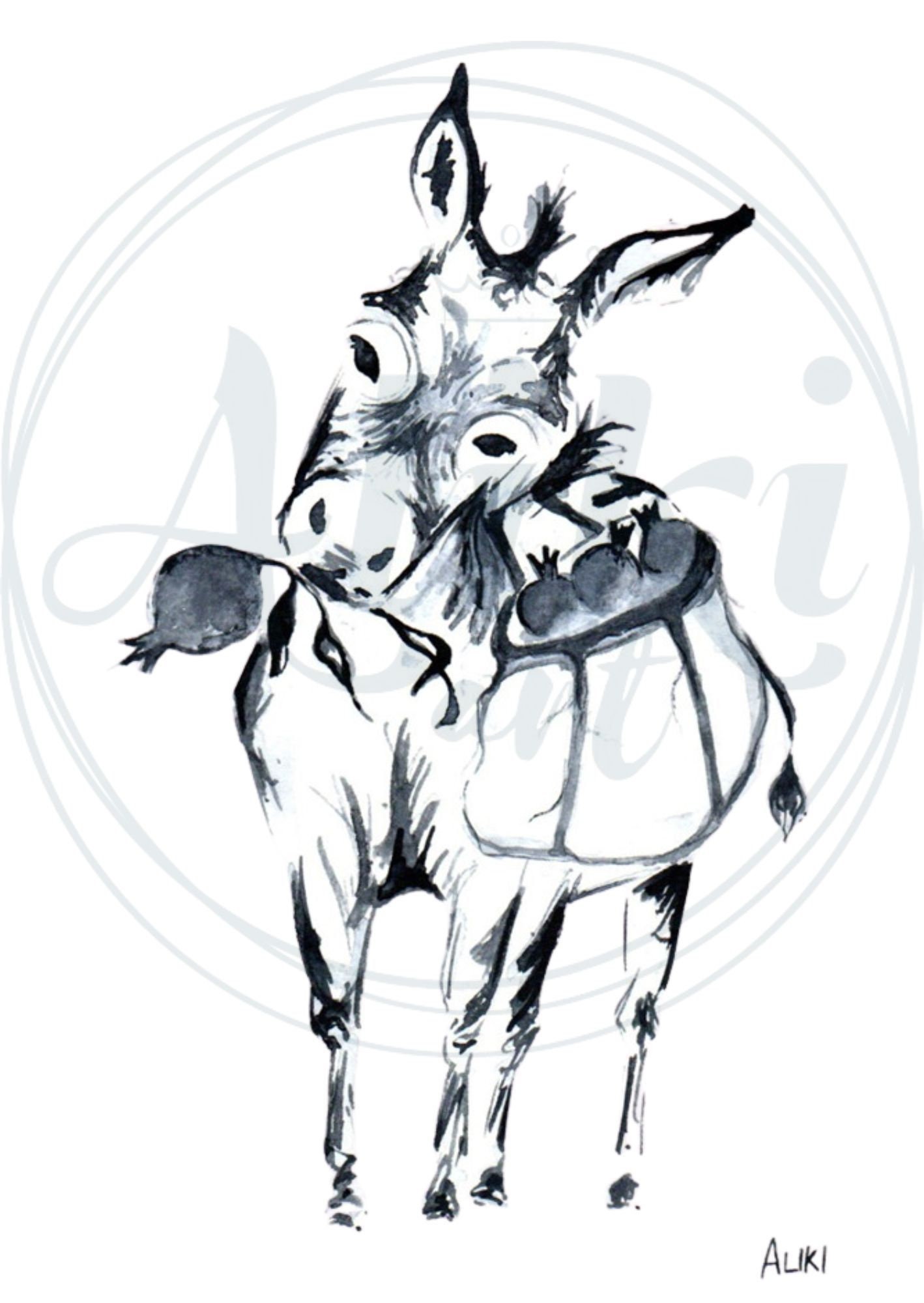 Donkey Watercolour Instant Downloadable Art Print Series donkeys - Etsy