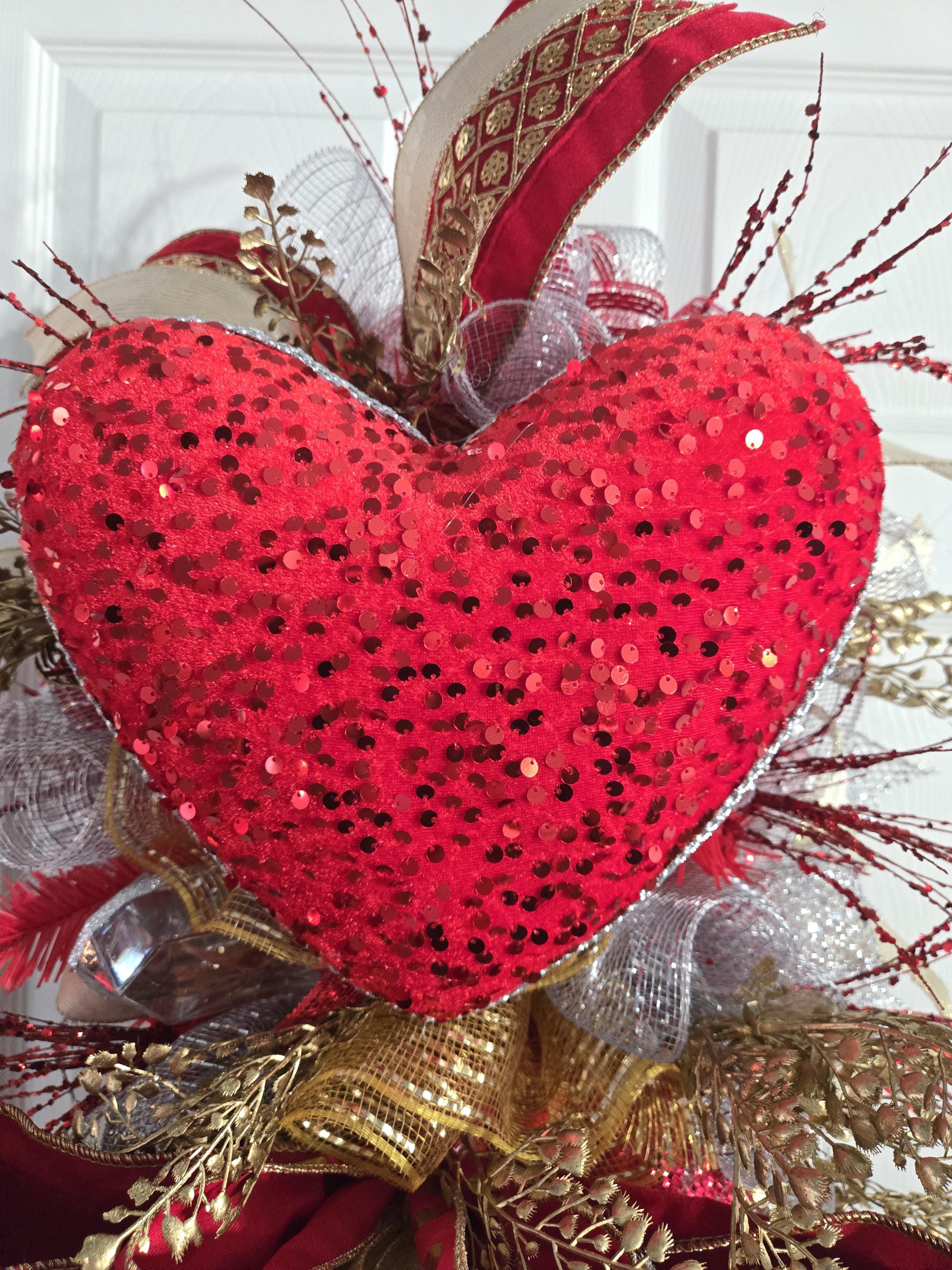 Valentine's Day Luxury Swag With Glittering Sequin Heart - Etsy