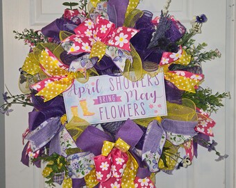 April Showers Bring May Flowers Door Hanger Downloadable File Printable ...