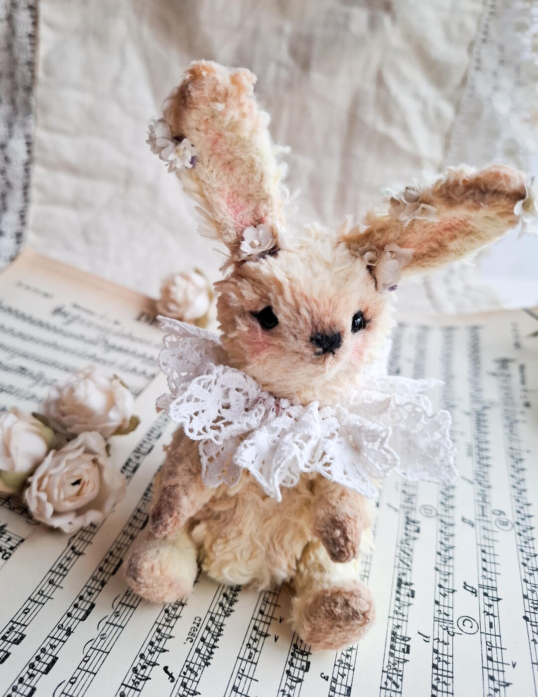 Plopsy ~ OOAK Artist Teddy Bunny, Kawaii Bunny Plush, Handmade Artist ...